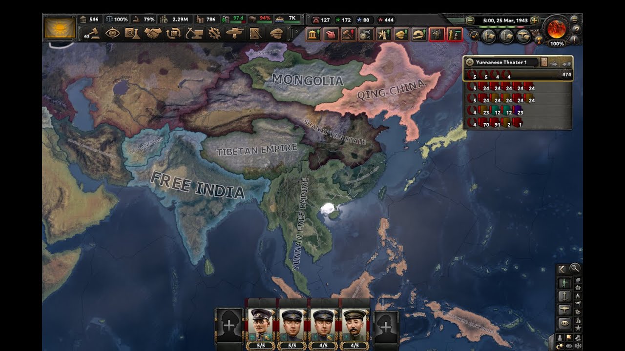 HOI4: Yunnan unifies Indochina - YouTube