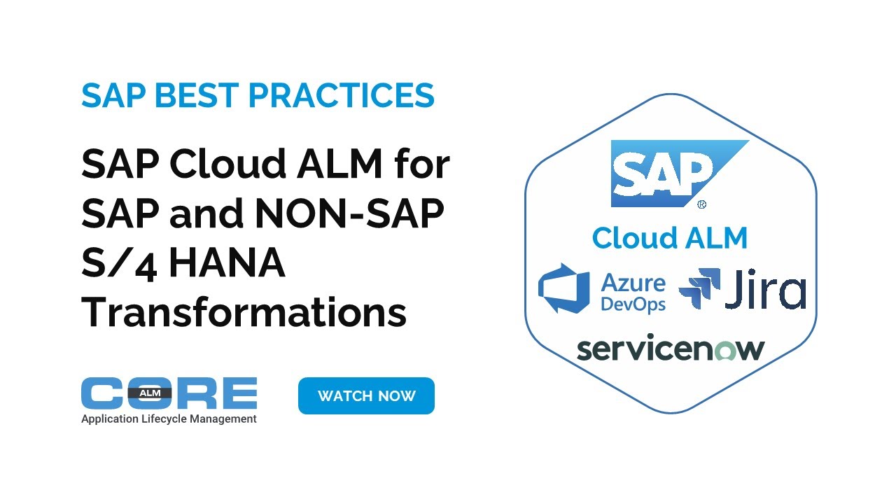 SAP Cloud ALM for SAP and NON SAP S4HANA Transformations -Webinar - YouTube