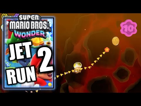 Super Mario Bros Wonder - Jet Run 2 - 100% All Wonder Seeds, Flower Coins & Flag