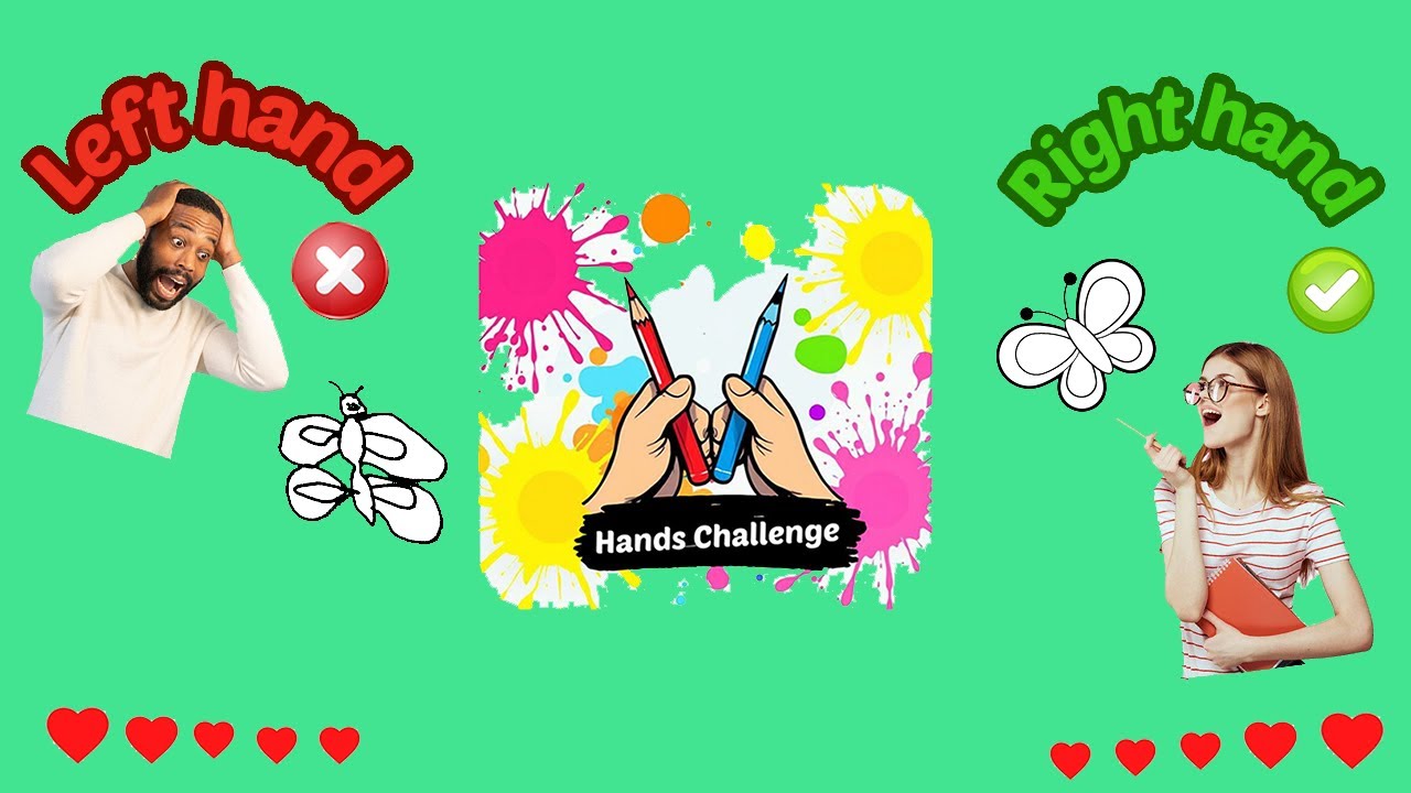 Beautiful or Funny Butterfly 🦋 ? Left vs. Right Hand Drawing Challenge ...