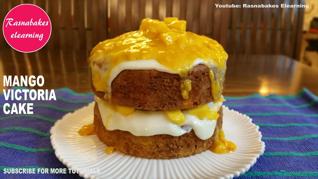 Mango victoria cake design easy simple quick baking recipes desserts ...