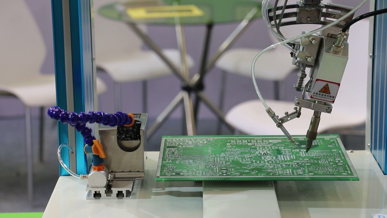 select soldering robot liner solder and point slder - YouTube