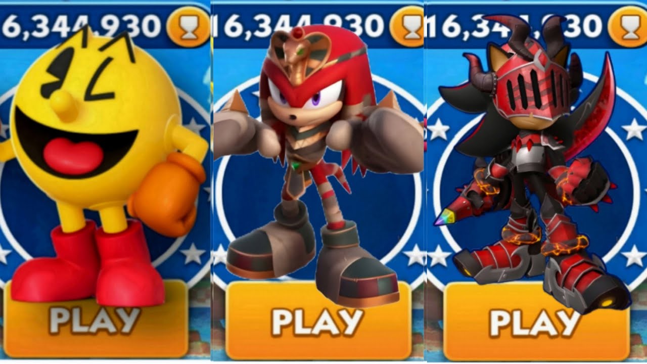 Sonic Dash - Pacman VS Mummy Knuckles VS Sir Shadow _ Movie Sonic vs ...