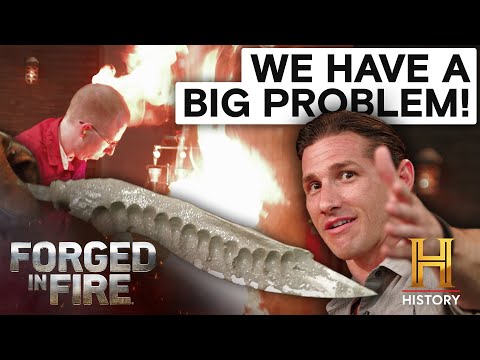 Bladesmiths STRUGGLE with Fiery 12-Inch Blade (Season 1) | Forged in Fire
