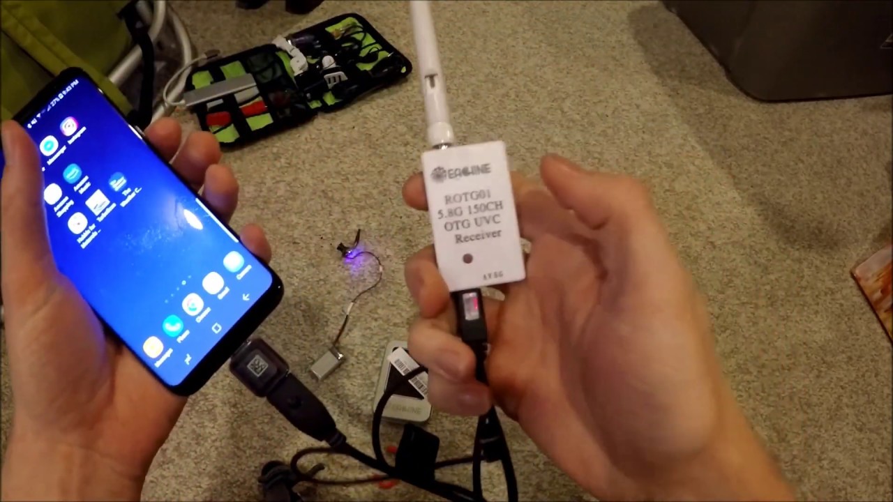 How to use EACHINE ROTG01 Adapter Galaxy S8 S9 etc - YouTube