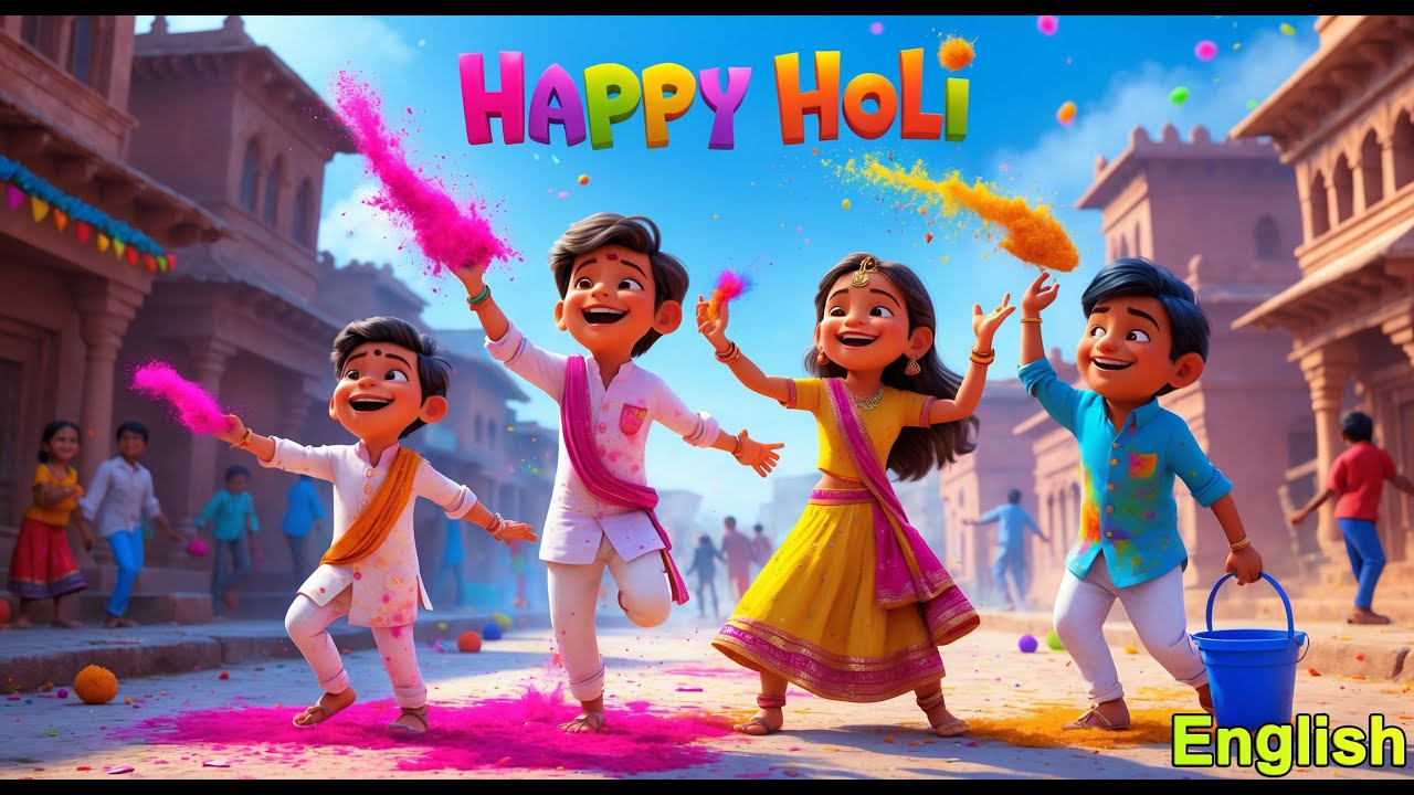 The Colorful Holi Surprise | Fun Holi Story for Kids 🎨🌈🎉 - YouTube