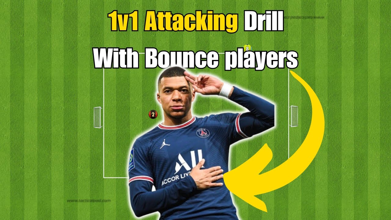 1v1 Attacking Soccer/ Football Drill ⚽️ | Using Bounce Players - YouTube