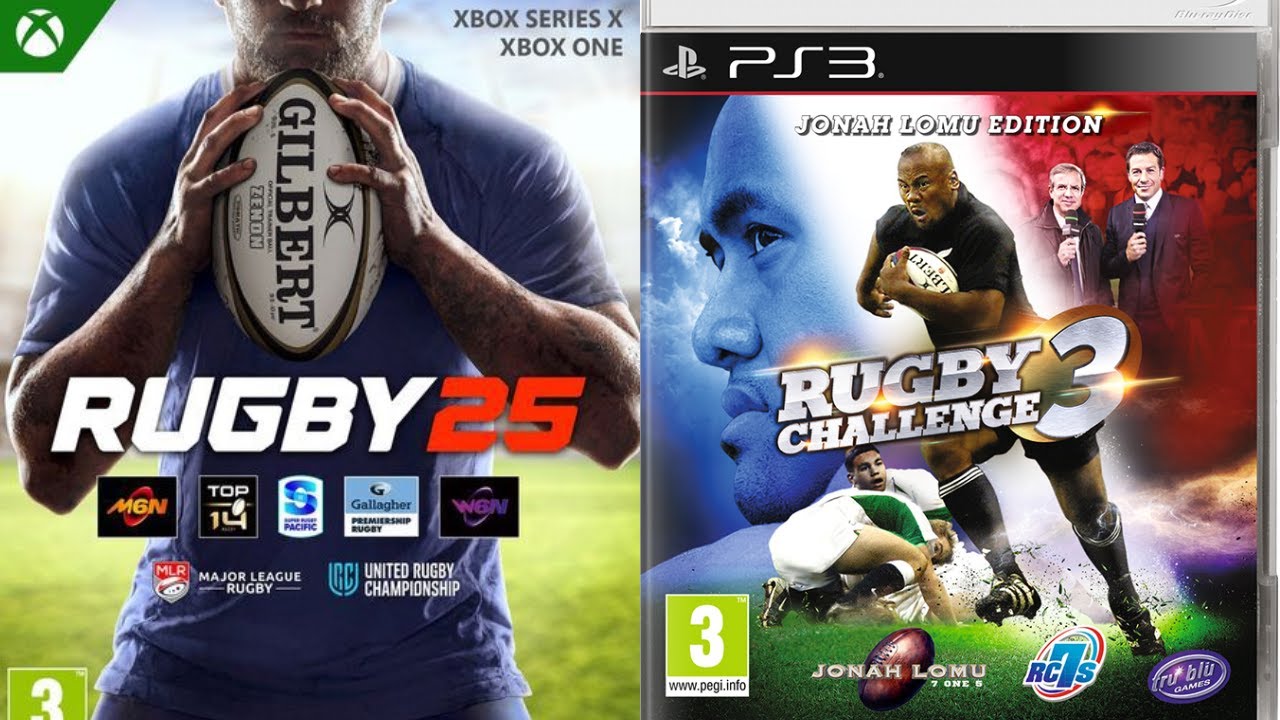 comparison rugby 25 vs rugby challenge 3 gameplay - YouTube