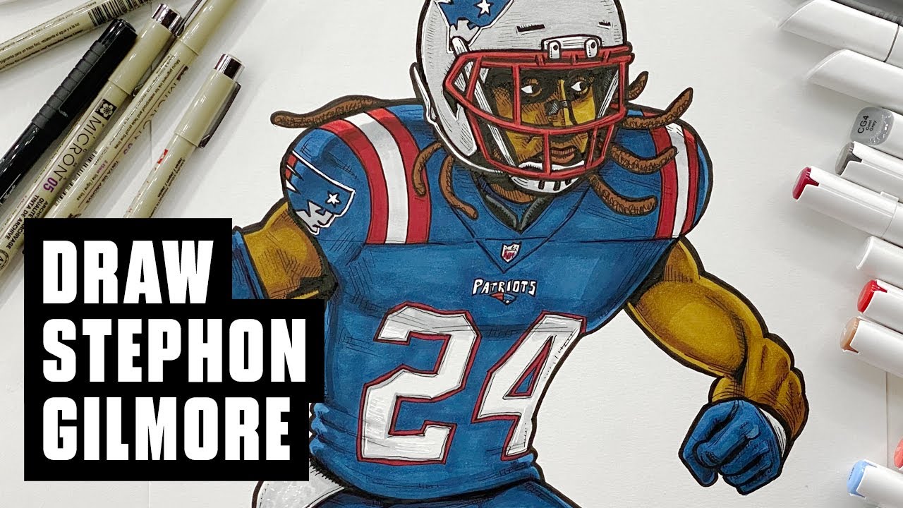 Drawing Stephon Gilmore in a COMIC BOOK Style - YouTube