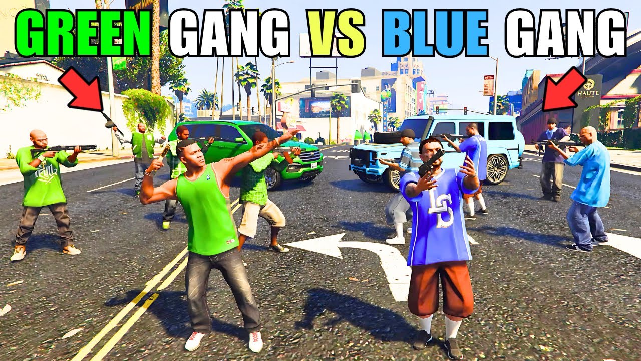 Franklin's Green Gang Vs Blue Gang A Bad Day in GTA5 Part-3 - YouTube