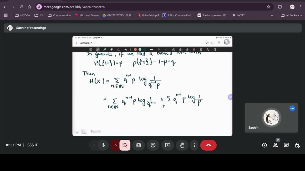 Lecture 7 - Some basic problems in Information Theory - YouTube