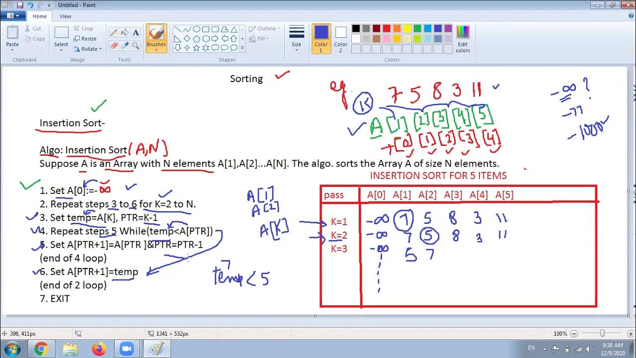 Insertion Sort | Data Structures in C | Algorithm | Lecture 7 - YouTube