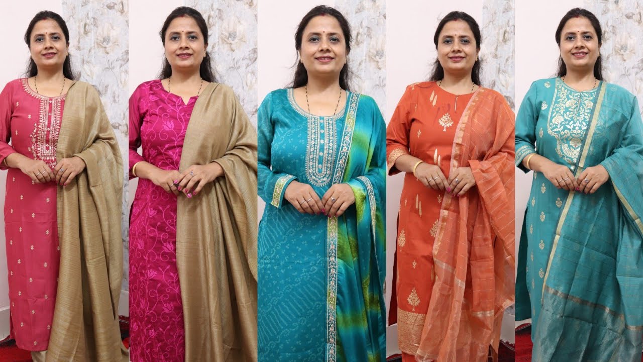 Must Have silk kurta & kurta set with dupatta for Festivals - Amazon ...
