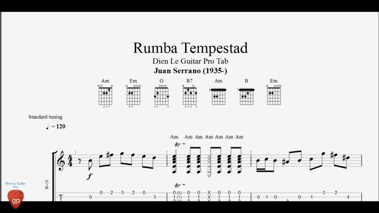 Juan Serrano - Rumba Tempestad - Guitar Pro Tab - YouTube
