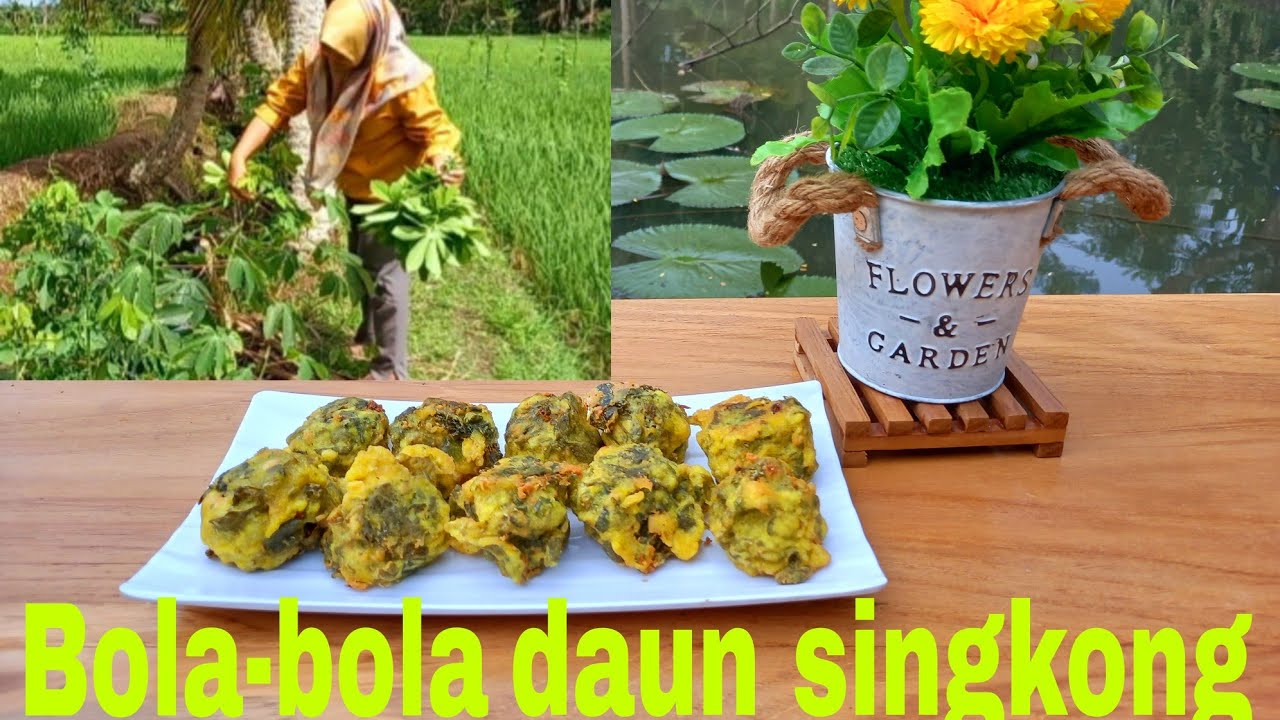 Memasak bola-bola daun singkong enak dan simpel @dapurazza - YouTube