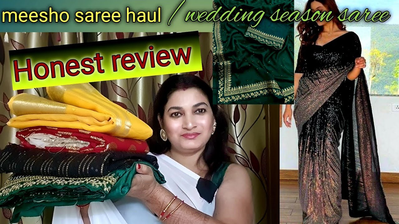 meesho designer saare haul || wedding saree haul /best designer saree ...