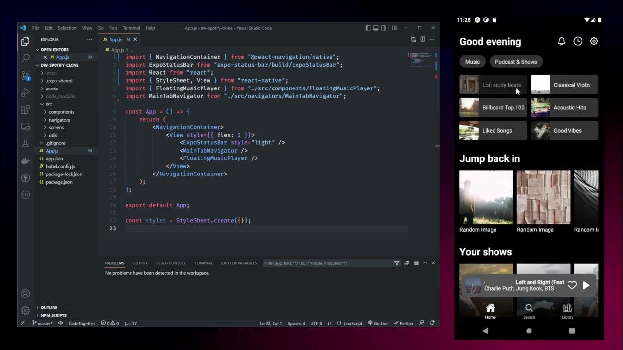 SPOTIFY CLONE 2022 !!! (Expo React Native, React Navigation 6, Text Ticker) - YouTube