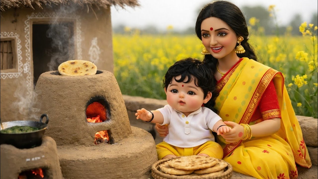 miniature doll Cooks Saag & Tandoori Roti ASMR |Miniature Doll Cooking ...