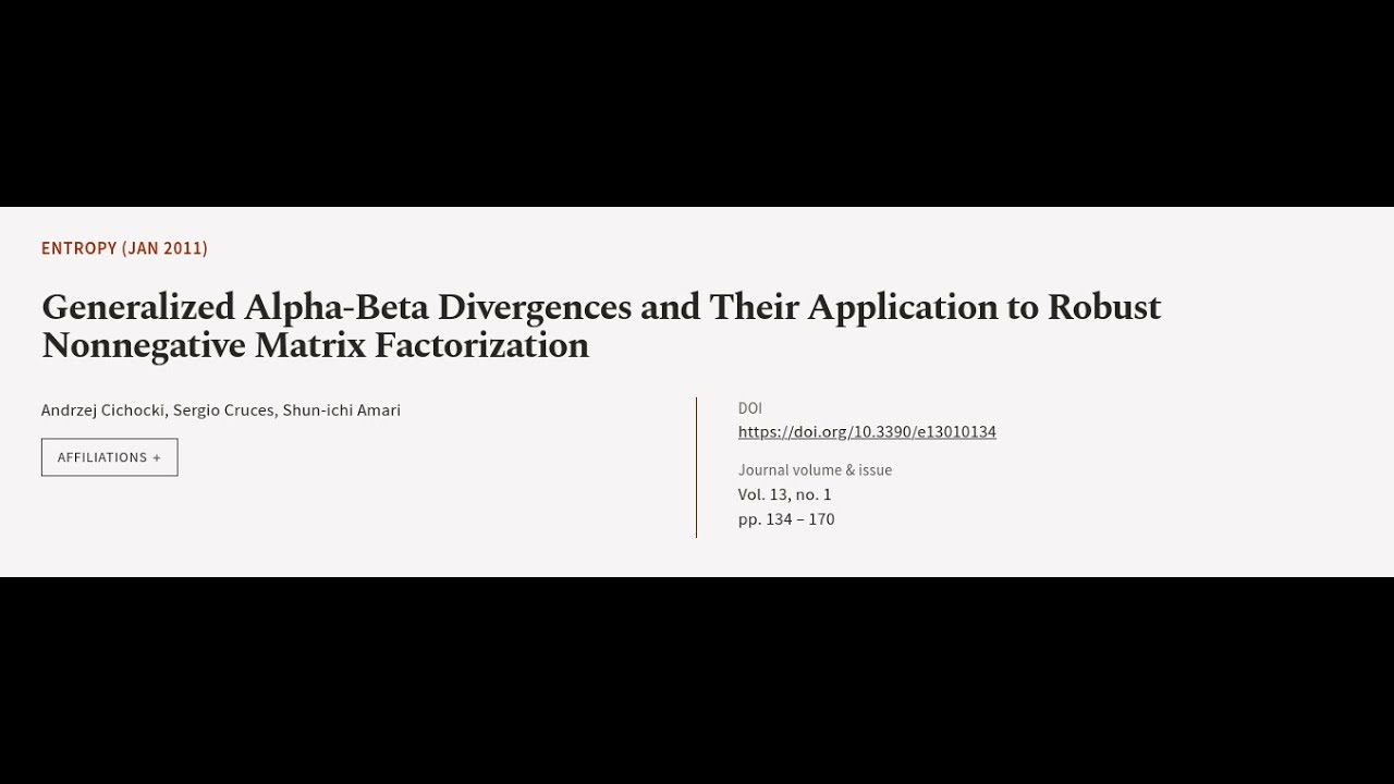 Generalized Alpha-Beta Divergences and Their Application to Robust ...