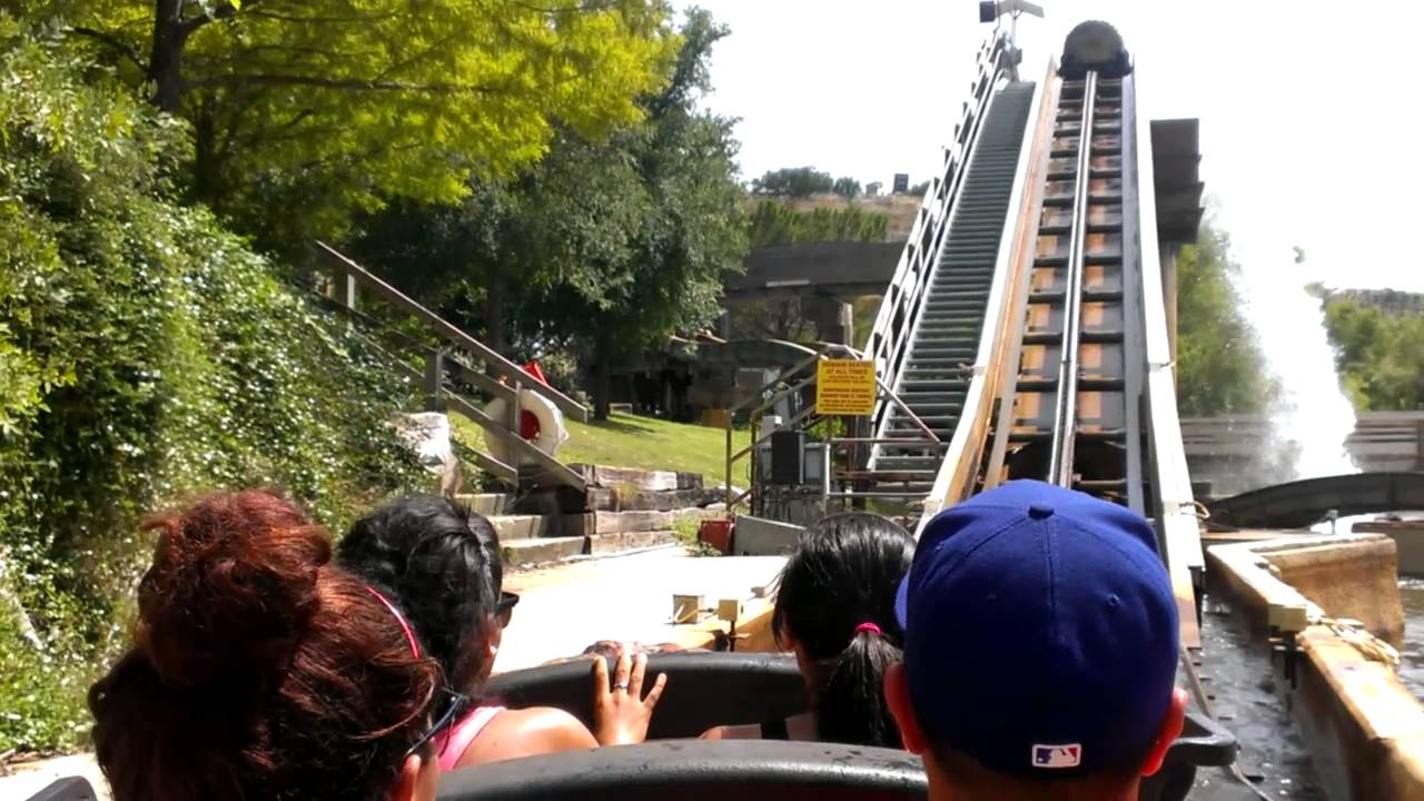 Six Flags water log ride - YouTube