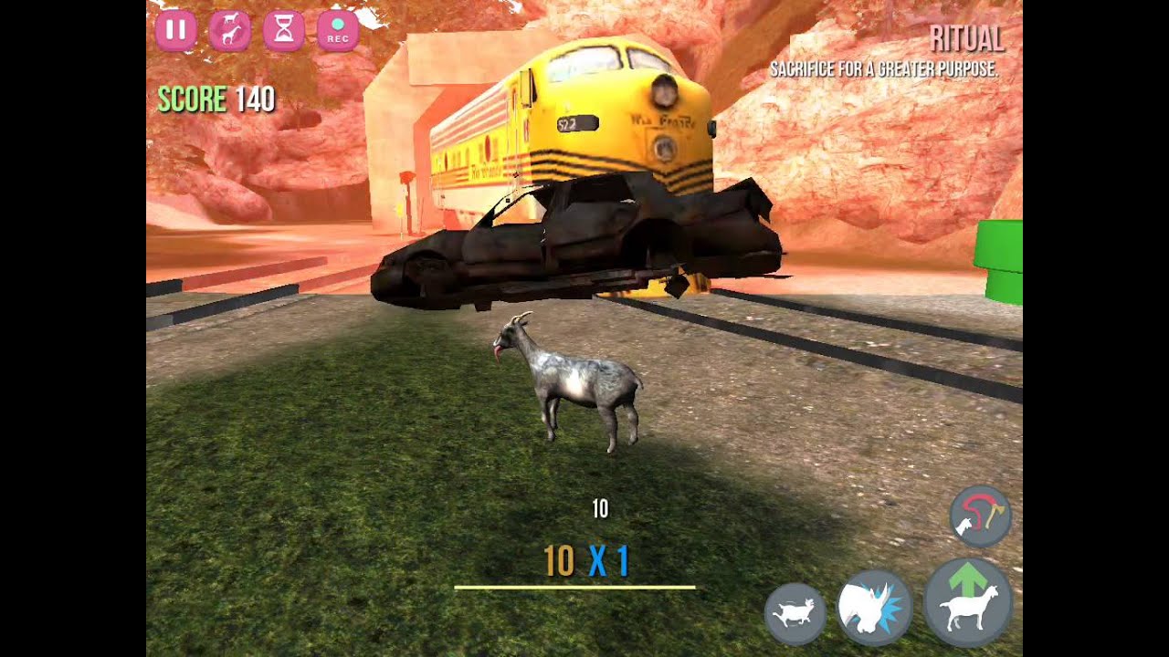[Goat Simulator] Train vs. car goat sim - YouTube