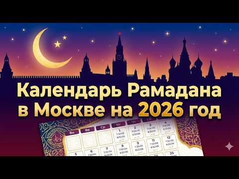 Календарь Рамадана в Москве на 2026 год | Расписание поста и намазов |  орозо календарь 2026