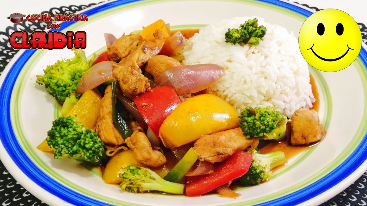 SALTADO DE BRÓCOLI CON POLLO SABROSO Y NUTRITIVO - YouTube