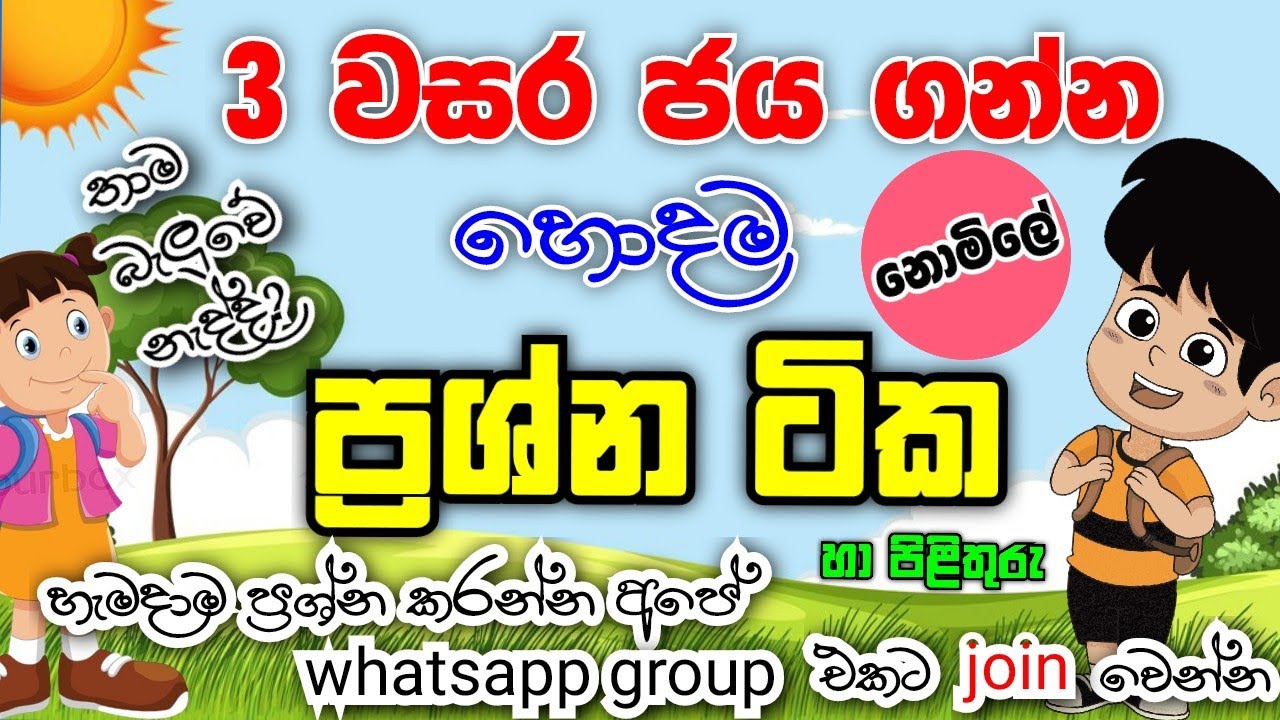 3 වසර හොදම ප්‍රශ්න ටික | Grade 3 Parisaraya | 3 Wasara Ganithaya ...