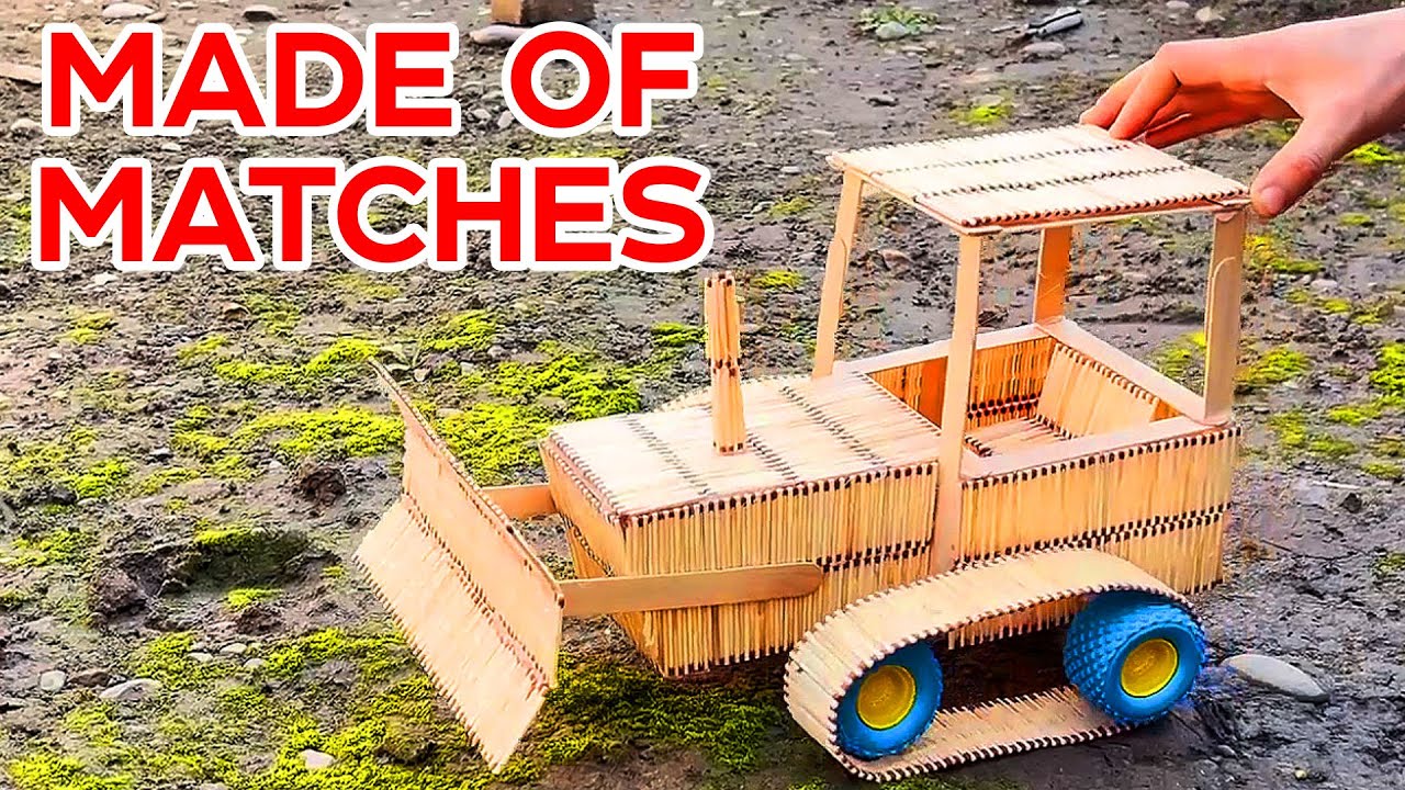 Matchstick Bulldozer – Amazing DIY Project that Actually Works - YouTube
