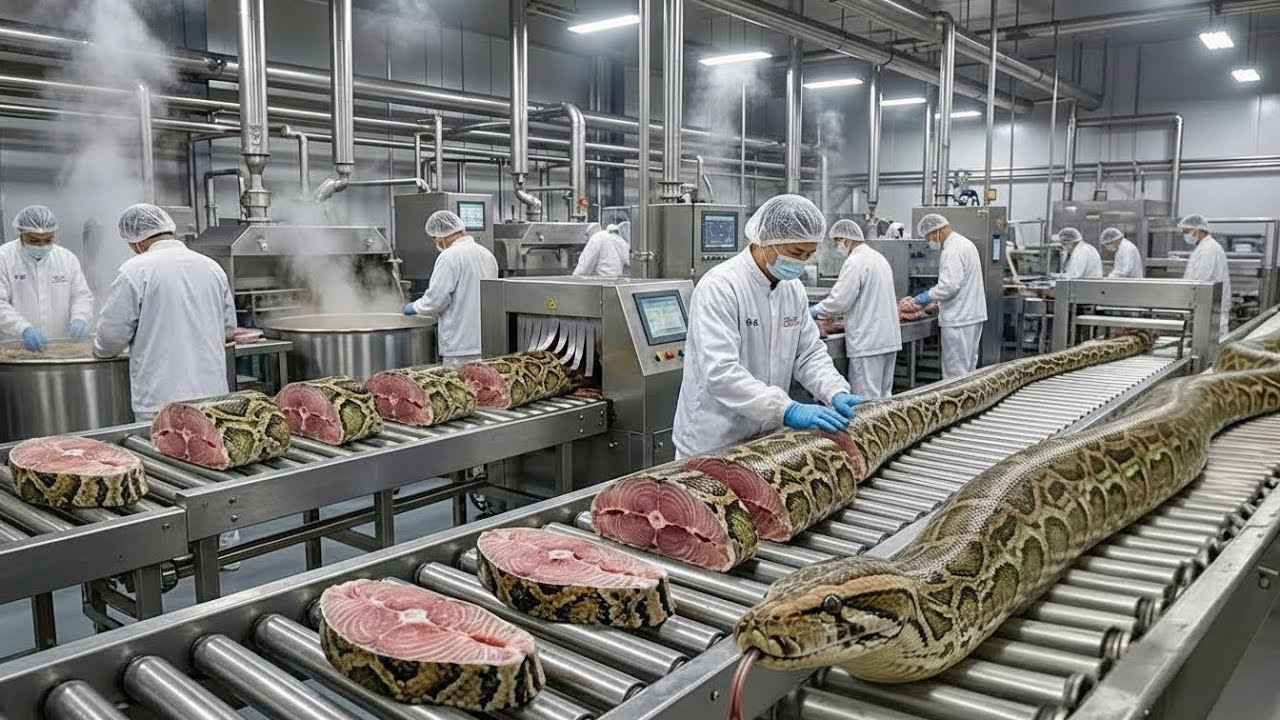 Inside the Modern snake meat factory The process you've Never seen ...