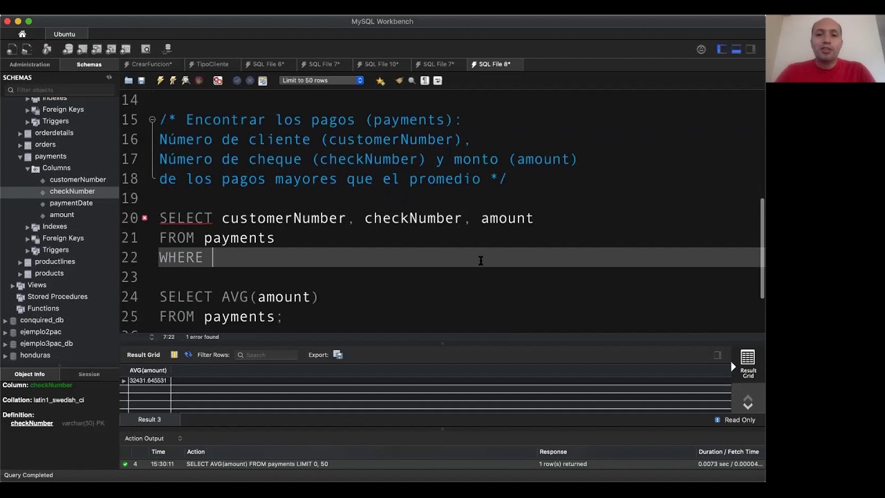 Ejemplo de subconsultas SQL en MySQL - YouTube