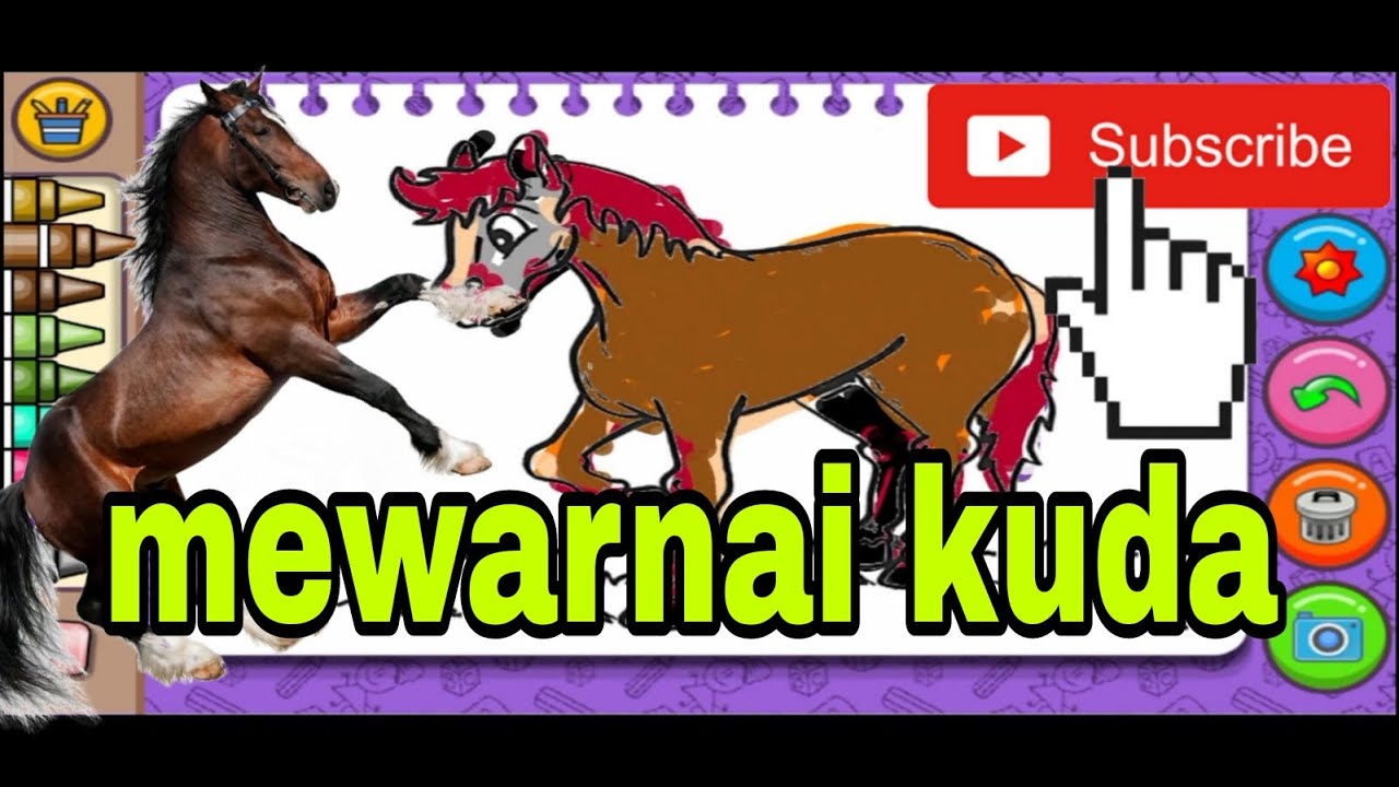 Lissa and family mewarnai kuda |coloring and learn | untuk anak-anak - YouTube