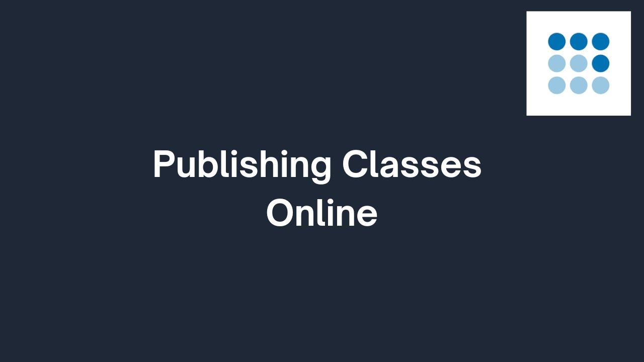 [New] Step 2: Publishing classes - YouTube