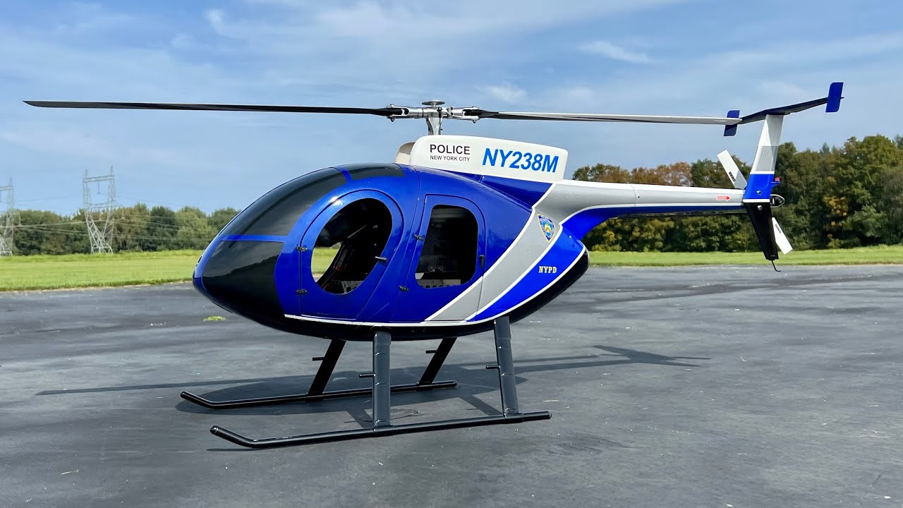 Roban 600 Size NY Police MD500 Scale Helicopter - YouTube