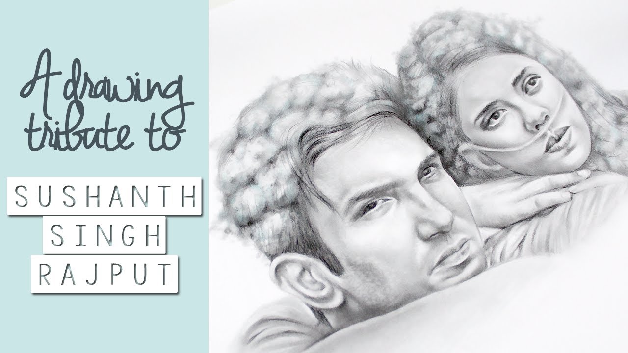 DRAWING SUSHANT SINGH RAJPUT / Drawing Sushant and Sanjana in Dil ...