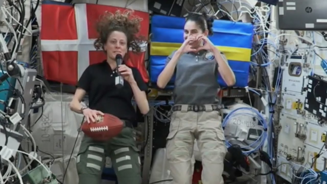 ISS astronauts toss football, mention Taylor Swift in Super Bowl prep ...