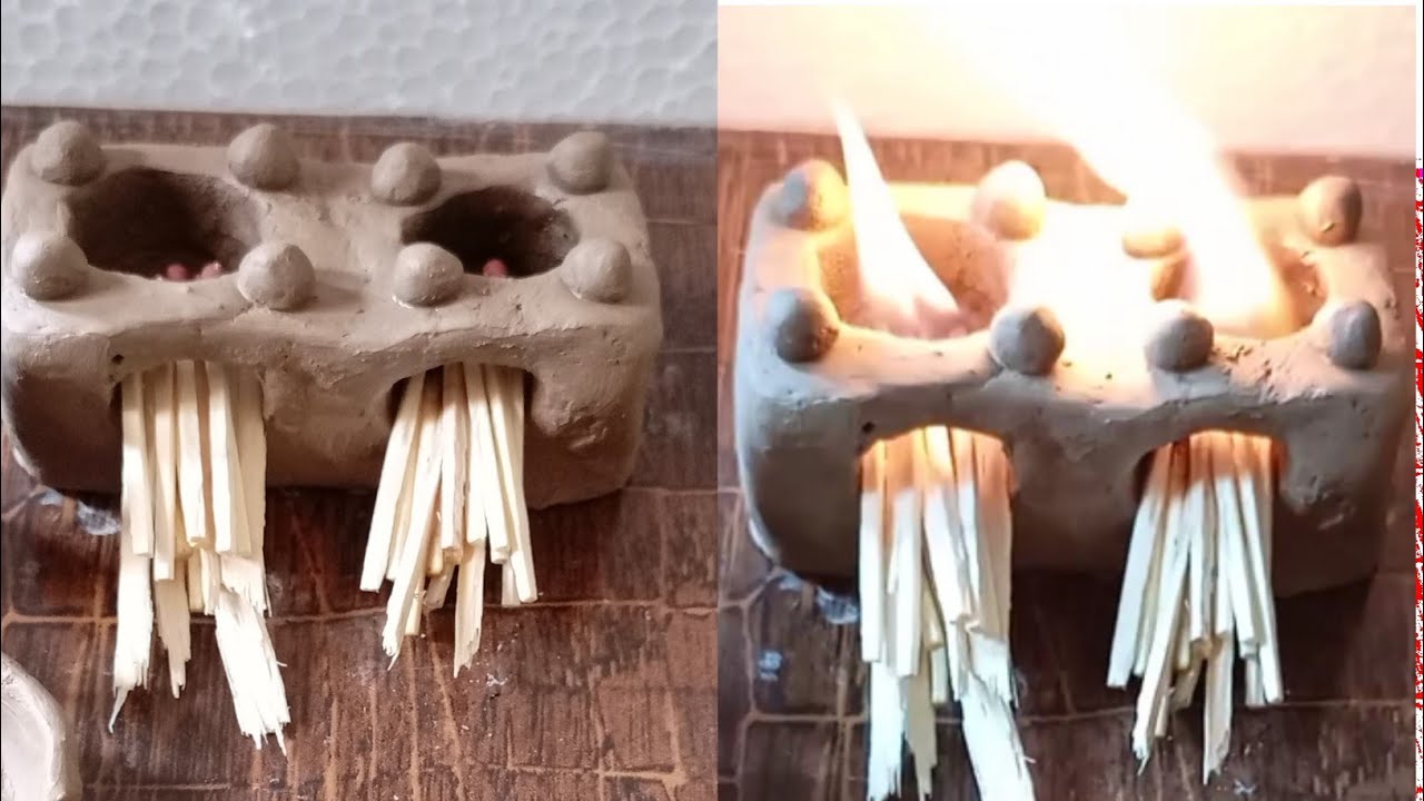 Clay stove | How to make clay stove | Miniature clay stove | Primitive ...