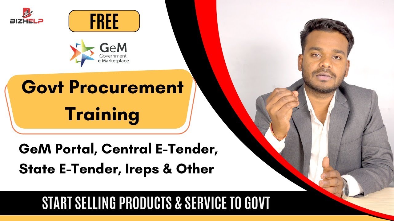 Free Training for All Govt Procurement GeM Portal E-tender Ireps ...