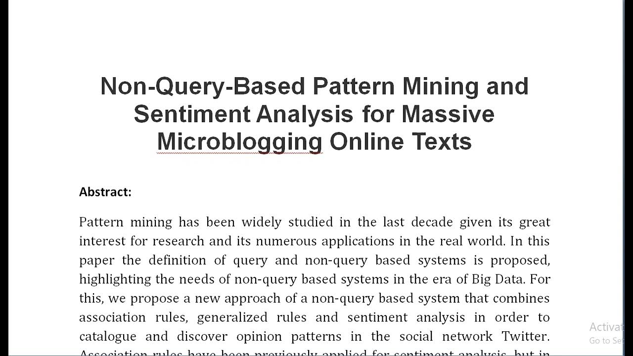 Non Query Based Pattern Mining and Sentiment Analysis for Massive Microblogging Online Texts ...