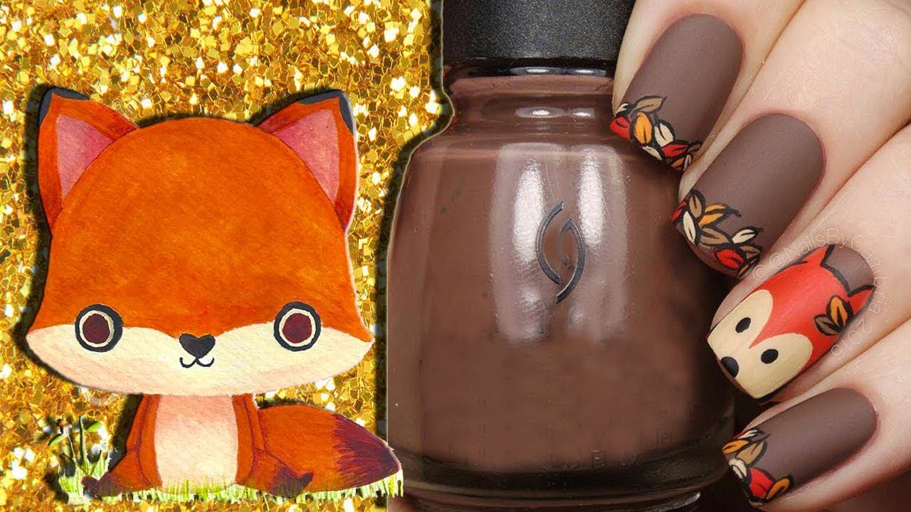 How to give yourself a manicure 🍁 Autumn manicure trends cute fall fox ...
