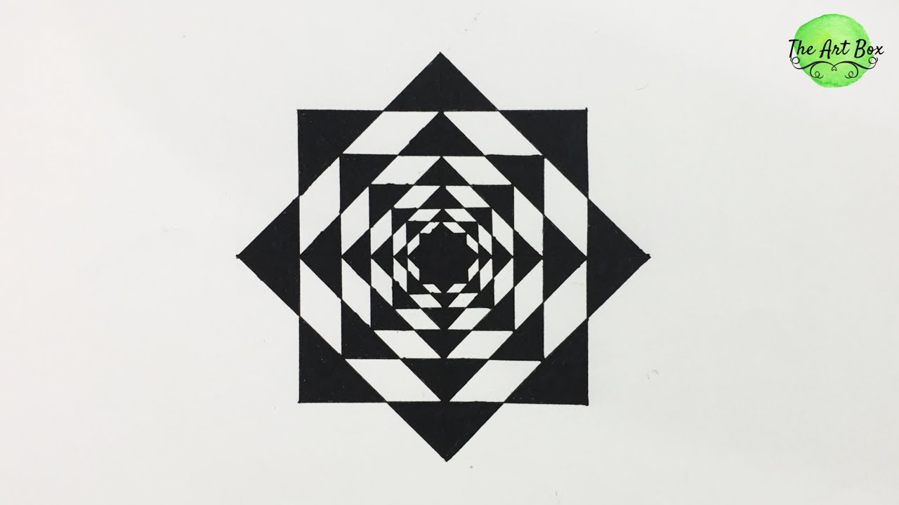 Optical Illusion | Geometric Art | Zoom Effect | How to draw Geometric ...