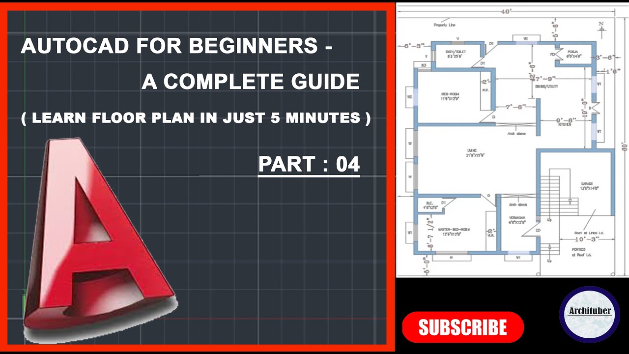 AutoCAD for Beginners | Part 04 | Basic Floor Plan in just 5 Minutes ...