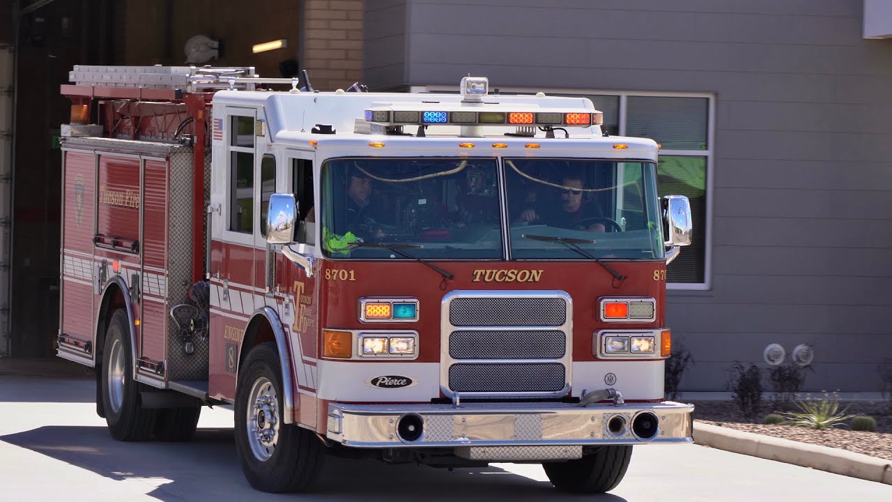 Tuscon Fire Dept. (Reserve) Engine 8 responding - YouTube