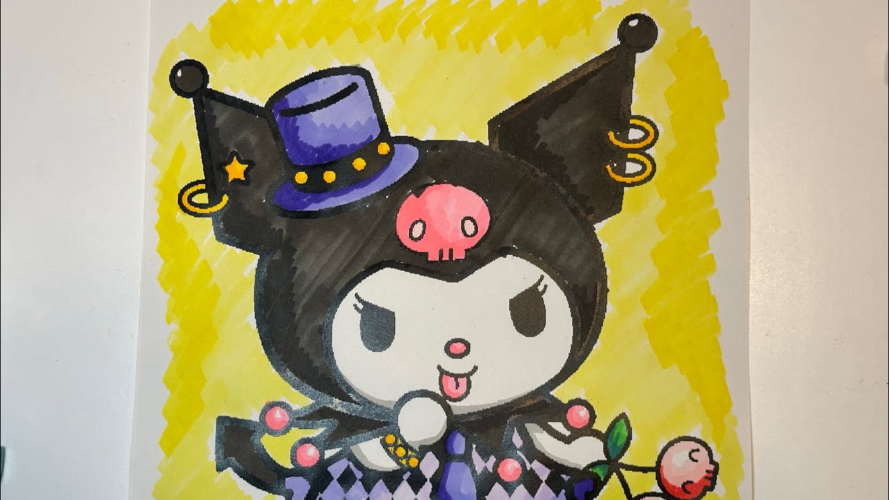 How to colour Kuromi #asmr #kuromi #colors #artwork #sanrio - YouTube