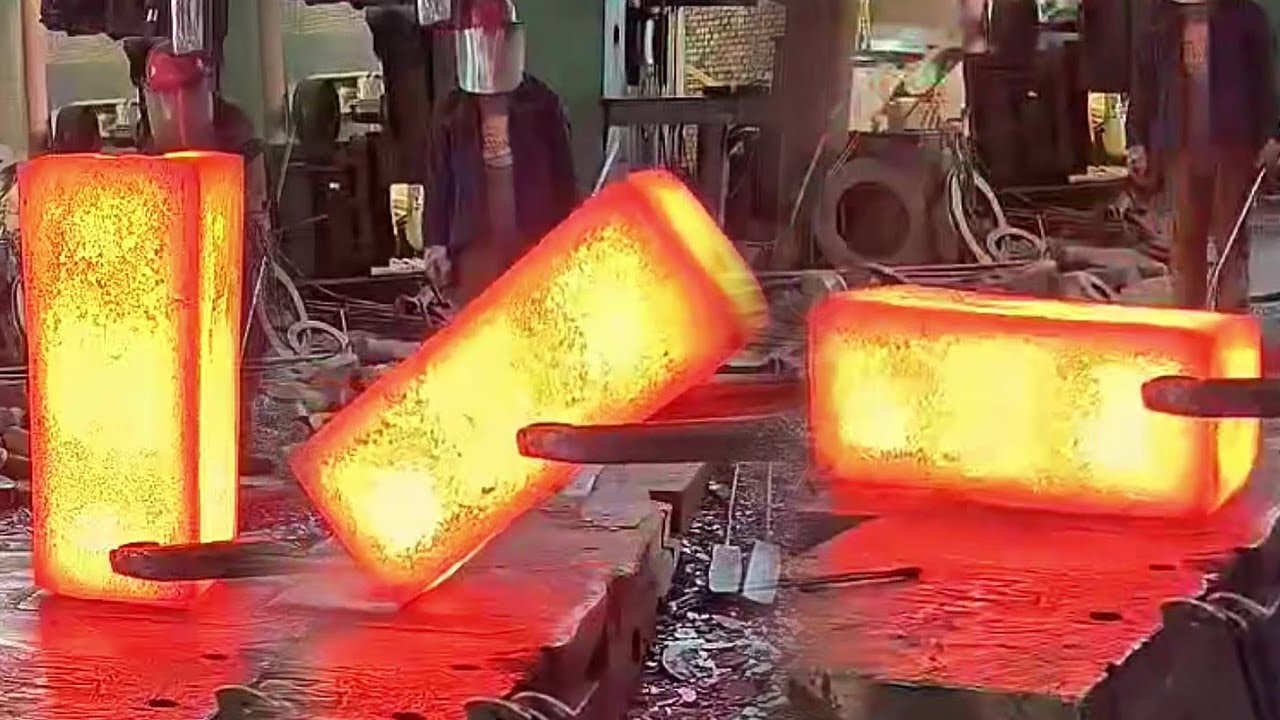 The Process Of Creating Flanges Using Iron Billet P547 - YouTube