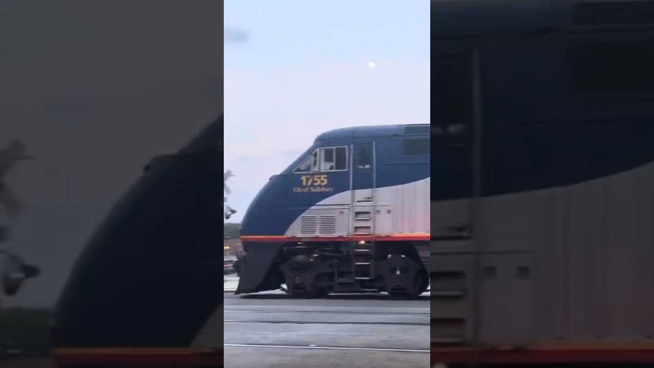 Amtrak 78 Piedmont Carolinian Train crossed Elm St. Greensboro NC - YouTube