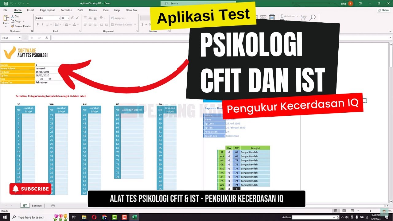Alat Tes Psikologi CFIT dan IST Pengukur Kecerdasan IQ yang biasa di ...
