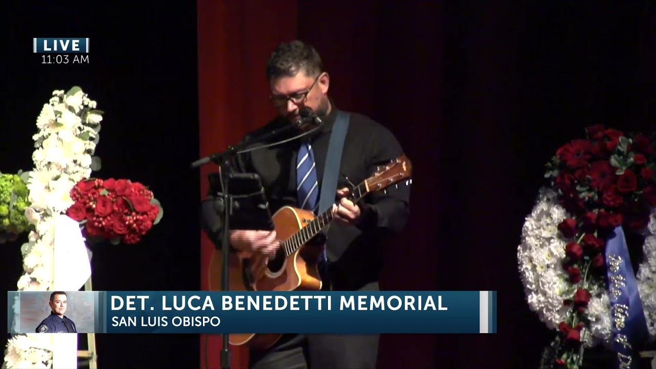 Live look at Detective Luca Benedetti's memorial in San Luis Obispo ...