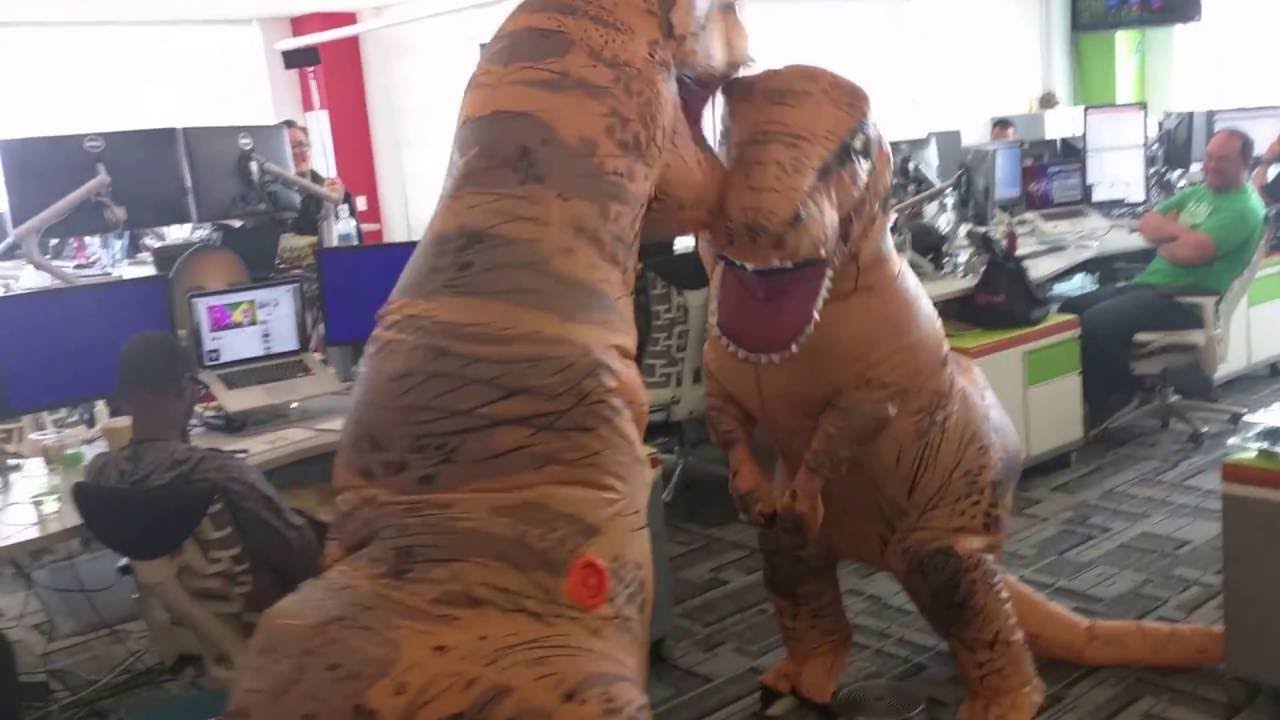T-Rex Office Fight - YouTube