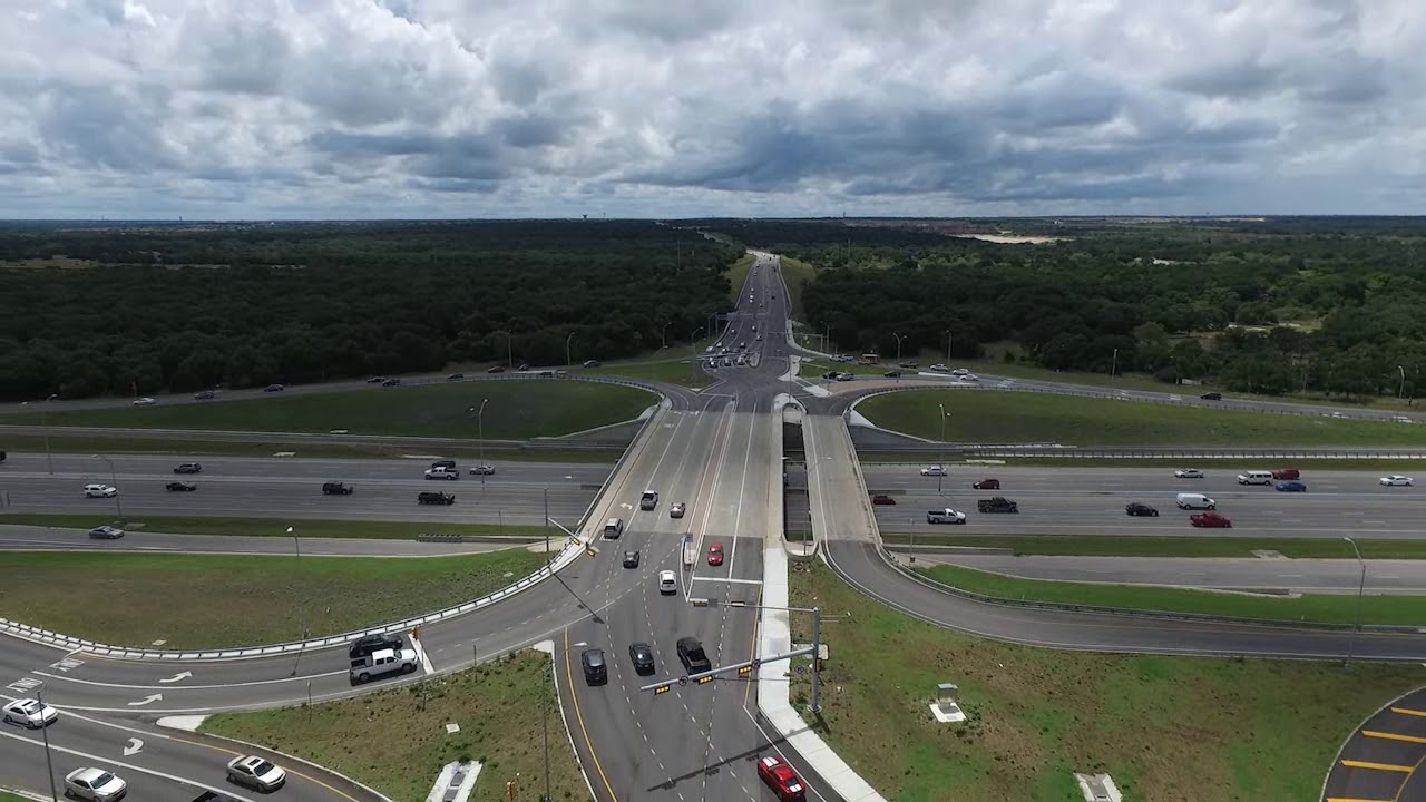 Diverging Diamond Intersection RM 1431 at IH 35 - YouTube